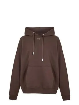 Off-White Hooded Sweatshirt Brown