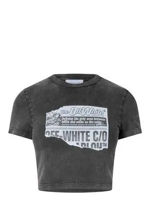 OFF-WHITE Off-White Cropped Crewneck T-Shirt