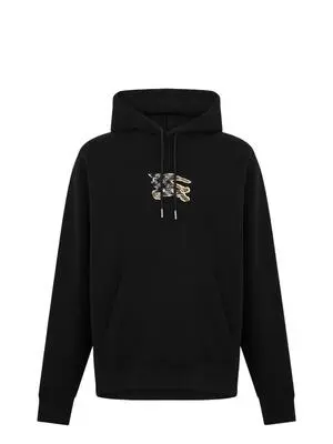 Burberry Over The Head Hoodie With Graphic Print - Black