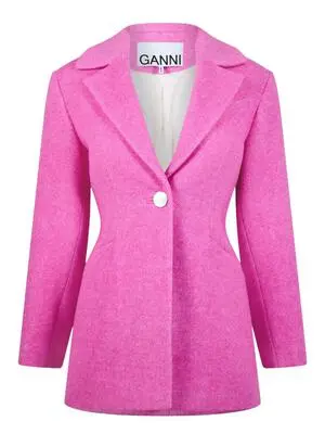 GANNI Slim-fit Suit Jacket - Pink