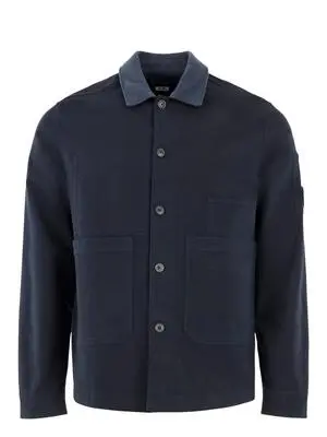 C.P. COMPANY Color-blocked Collar Workwear Jacket - Black