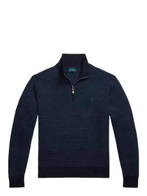 Polo Ralph Lauren Textured Knit Half-zip Sweater - Black
