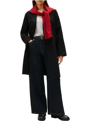 Tommy Hilfiger Belted Overcoat - Black