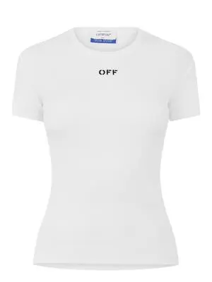 Off-White Stamp Rib Baby Tee - White