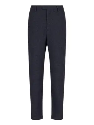 Emporio Armani Textured Cropped Trousers - Black