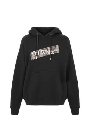 Off-White Flannel Over-the-head Hoodie - Black