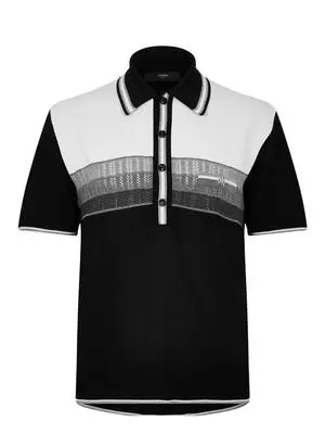 AMIRI Color-block Hollow Knit Short-sleeve Polo