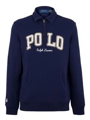 Polo Ralph Lauren Quarter-zip Fleece With Embroidered Logo - Black