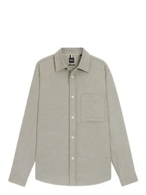 Hugo Boss Knit Long-sleeve Shirt - Gray