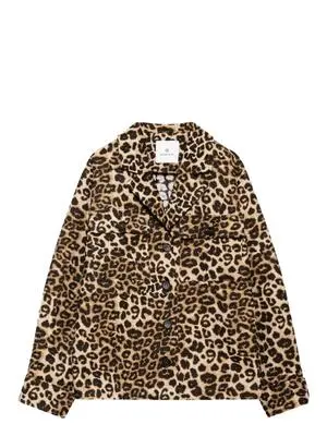 ANINE BING Flynn Leopard Print Jacket - Black