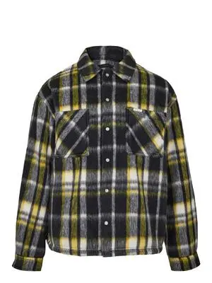 REPRESENT Plaid Relaxed Fit Button-up Shirt Jacket - Black