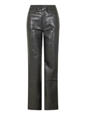 ANINE BING Straight Leg Trousers - Black