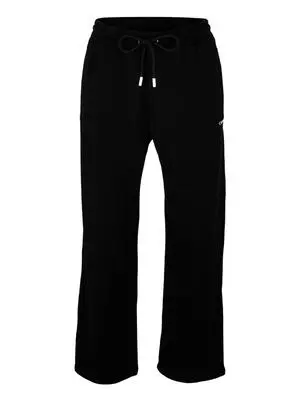 Off-White Comfortable Cuffed Fleece Jogger Sports Pants Black