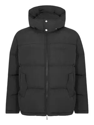 Off-White Padded Zip-up Jacket With Hood - Black