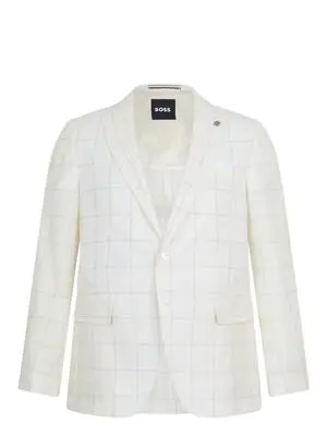 Hugo Boss Check Single-breasted Blazer - White
