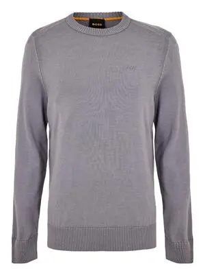 Hugo Boss Light Grey Crew Neck Knit Sweater Gray