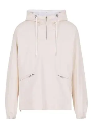 Emporio Armani Quarter Zip Hooded Jacket - Camel