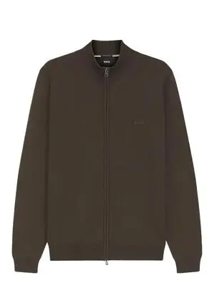 Hugo Boss Boss Zip-up Knit Sweater - Black