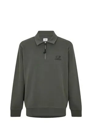 C.P. COMPANY Quarter Zip Sweatshirt - Black