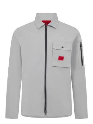Hugo Boss Zip-through Overshirt - Gray