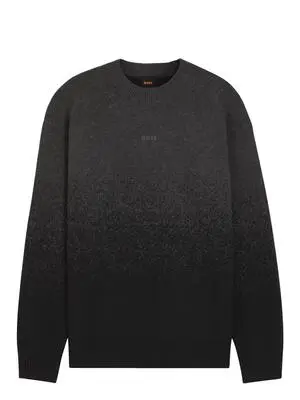 Hugo Boss Gradient Speckle Crew Neck Knit Sweater - Black