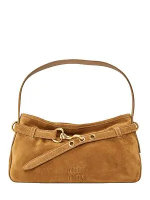 Miu Miu Miu Miu Suede Shoulder Bag Black