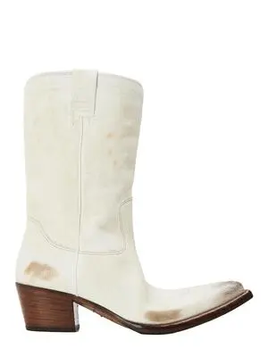 Prada Leather Western Boots - White