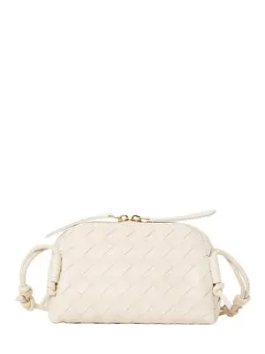 Bottega Veneta Compact Genuine Sheepskin Crossbody Bag - Black