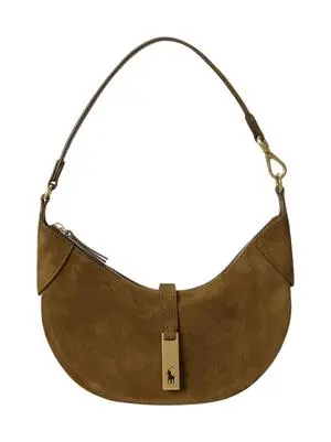 Polo Ralph Lauren Suede Croissant Shoulder Bag - Brown