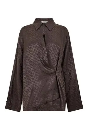 Fendi Fendi Long-Sleeve Printed Shirt Black