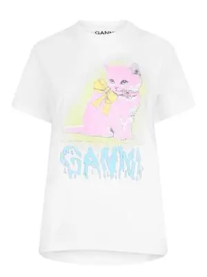 GANNI Ganni Graphic T-Shirt White