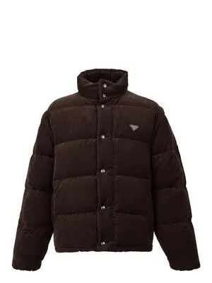 Prada Corduroy Quilted Down Jacket - Black