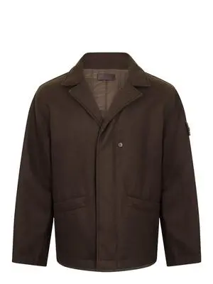Stone Island Ghost Wool Blazer With Compass Logo - Black