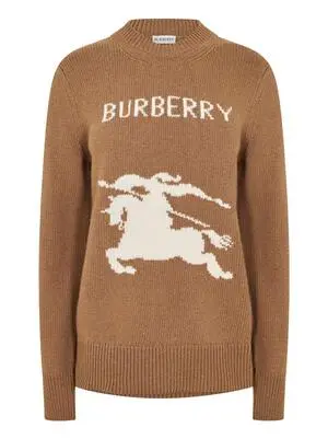 BURBERRY Burberry Scarlett Crew Neck Jumper With Equestrian Graphic