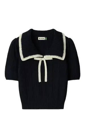 Rixo RIXO Pippa Short-Sleeved Top Black