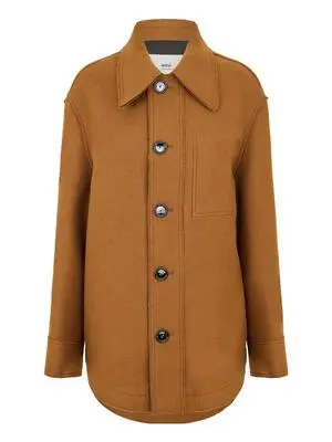AMI Paris Single-breasted Coat - Brown