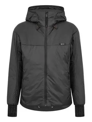 Prada Hooded Padded Jacket With Zip-up Front And Ribbed Cuffs - Black