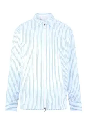 MONCLER Moncler Striped Long-Sleeve Zip-Up Shirt