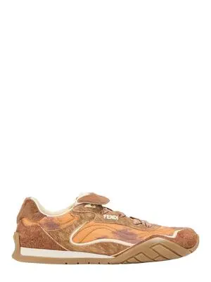 Fendi Lace-up Low-top Sneakers - Brown
