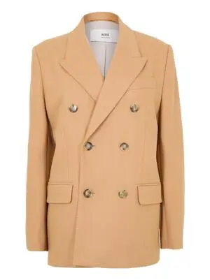 AMI Paris Tailored Fit Textured Blazer - Nude