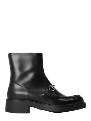 GUCCI Gucci Horsebit Leather Ankle Boots