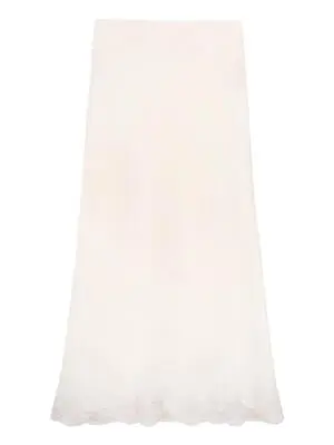 Rixo Lace Trim Midi Skirt - White