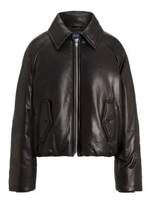 Polo Ralph Lauren Leather Bomber Jacket - Black