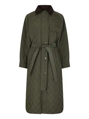 Max Mara Quilted Belted Jacket - Black