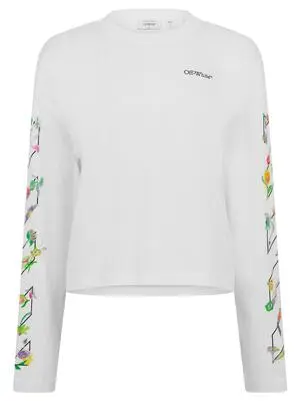 Off-White Printed Long Sleeve Top - White