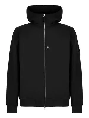 Stone Island Water And Wind Resistant Hooded Softshell Jacket - Black