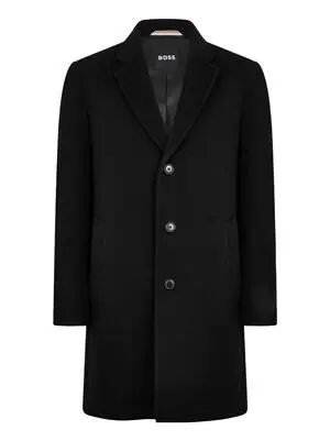 Hugo Boss Single Breasted Tailored Coat - Black