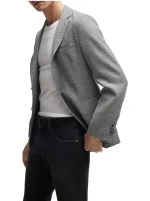 Hugo Boss Light Grey Unstructured Blazer - Black