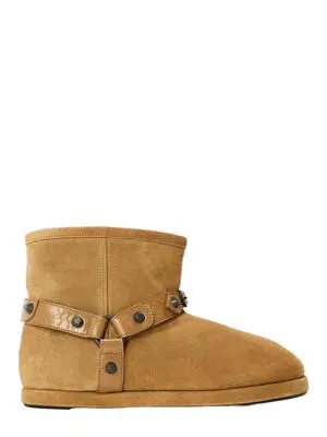 BALENCIAGA Balenciaga Caramel Suede Biker-Style Snow Boots