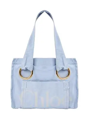 Chloé Plage Logo Tote Bag - Blue